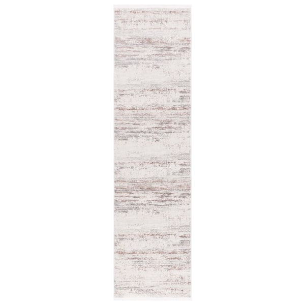SAFAVIEH Diamond 2 ft. x 8 ft. Beige/Gray Brown Distressed Abstract ...