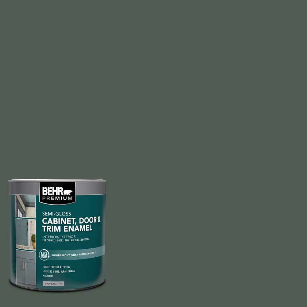 BEHR PREMIUM 1 qt. #N420-7 Alpine Trail Semi-Gloss Enamel Interior ...