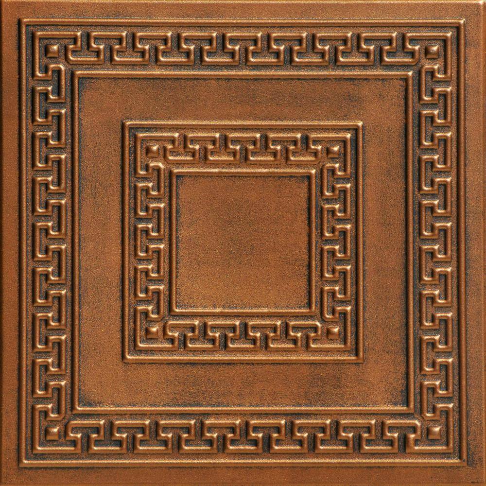 A La Maison Ceilings Greek Key Antique Bronze 1.6 ft. x 1.6 ft ...