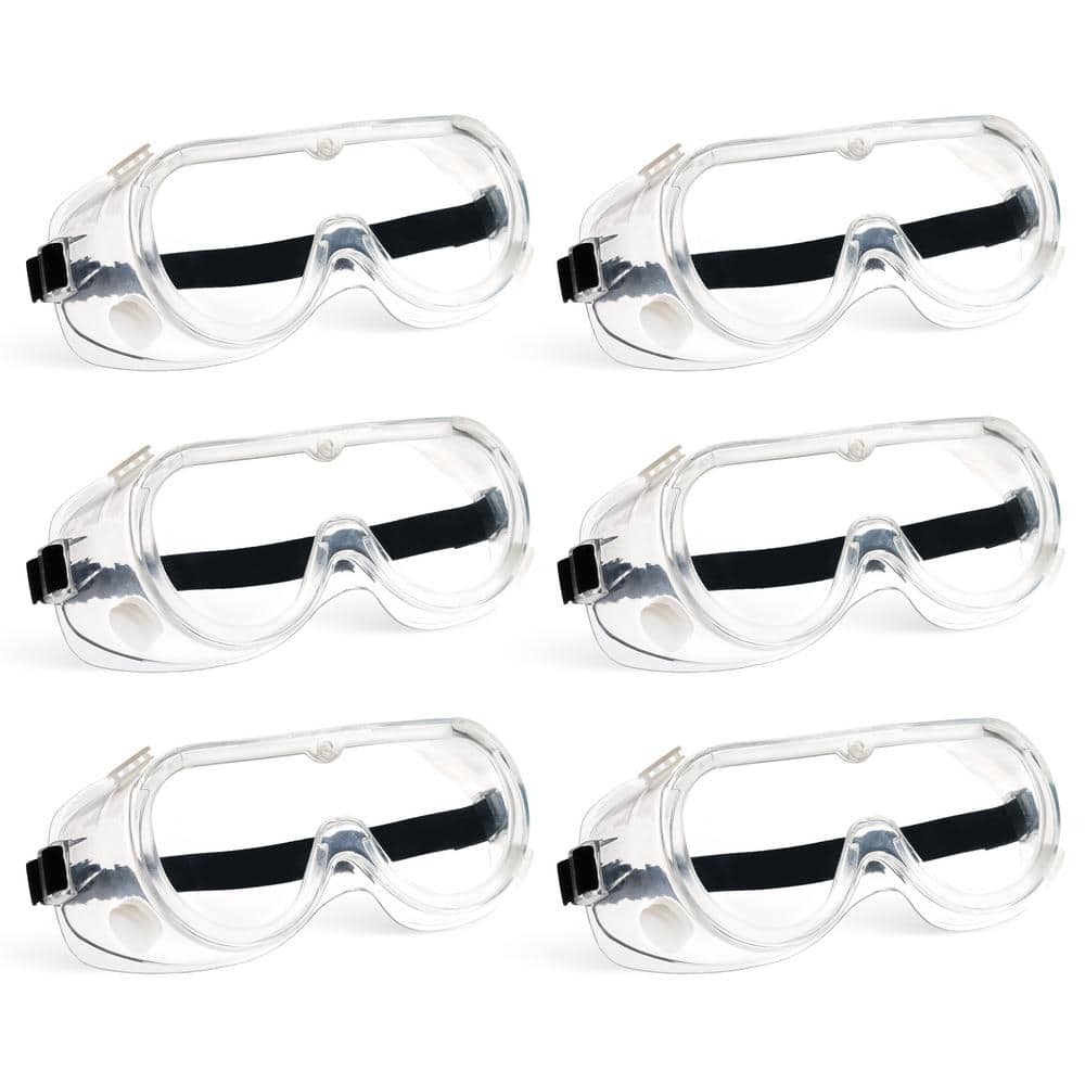 BISON LIFE Clear Chemical Splash Resistant 4-Vent Safety Goggles, Anti ...