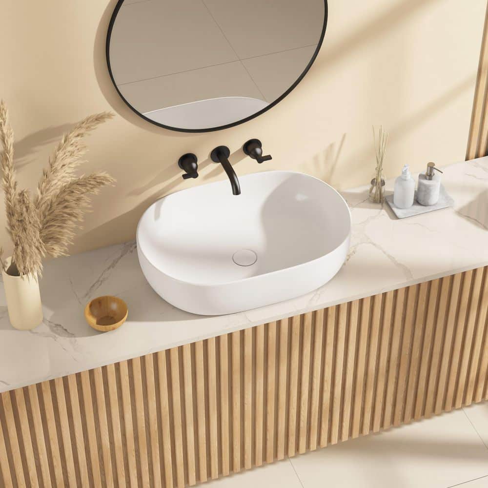 Eridanus Siena 24 in. x 16 in. Vessel Bathroom Sink in White Vitreous ...