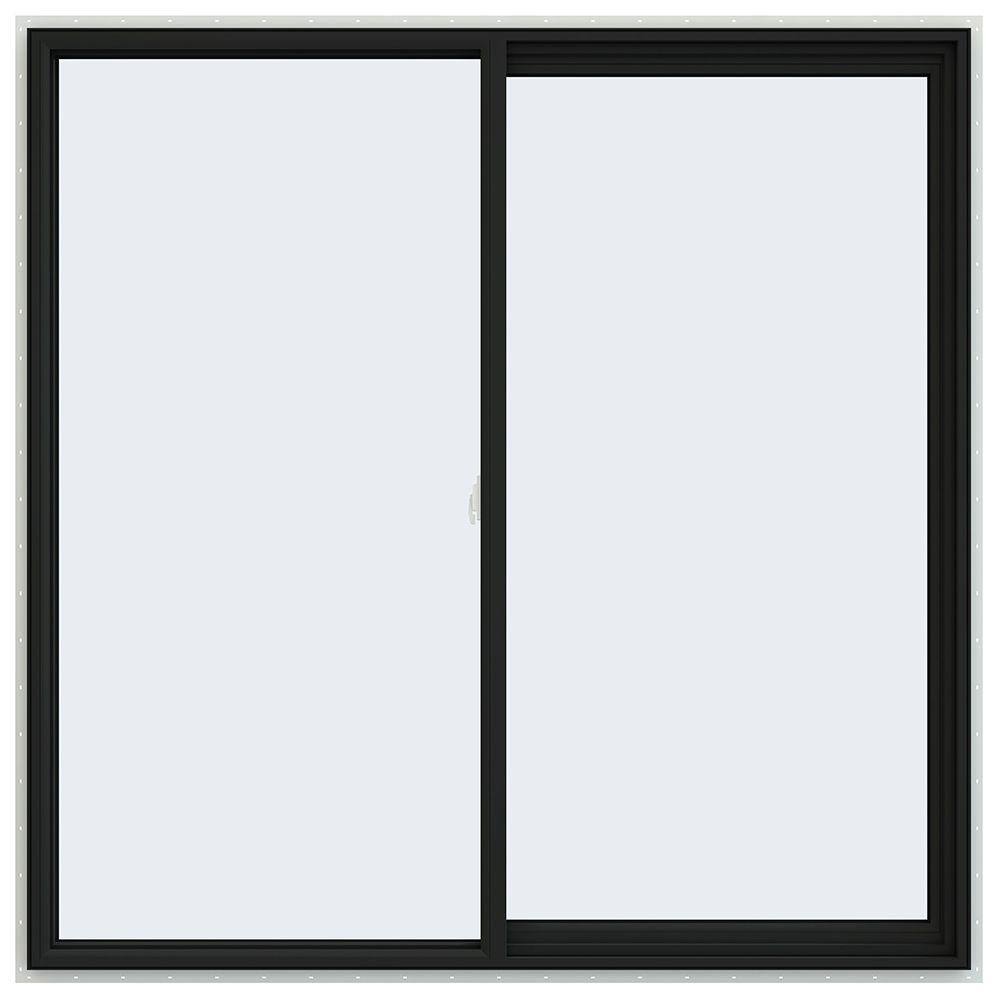 JELD-WEN 60 in. x 60 in. V-2500 Series Bronze Exterior/White Interior ...