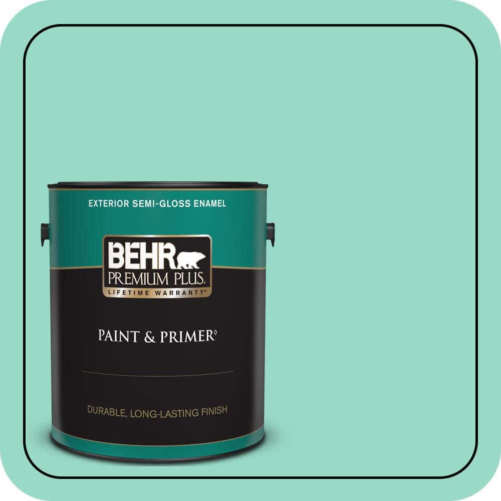 BEHR PREMIUM PLUS 1 gal. #MQ4-17 Pageant Green Semi-Gloss Enamel ...