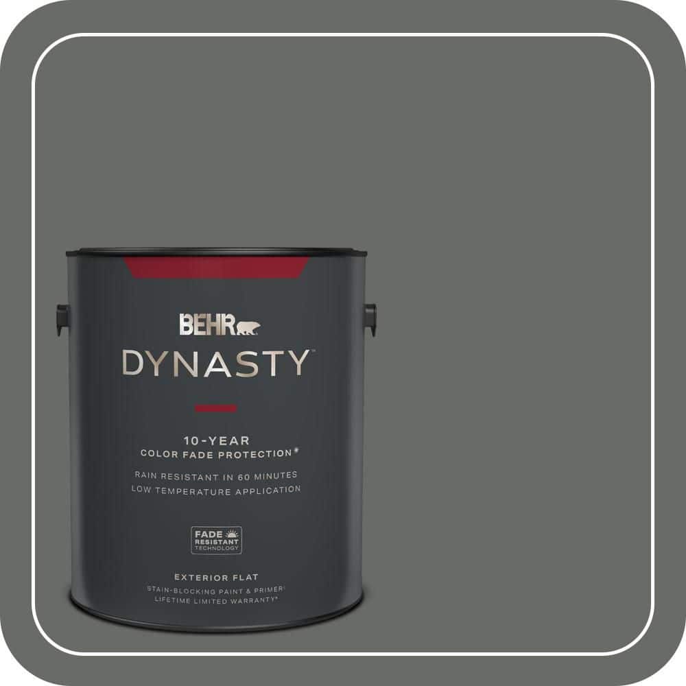 BEHR DYNASTY 1 gal. #BNC-26 Lunar Basalt Flat Exterior Stain-Blocking ...