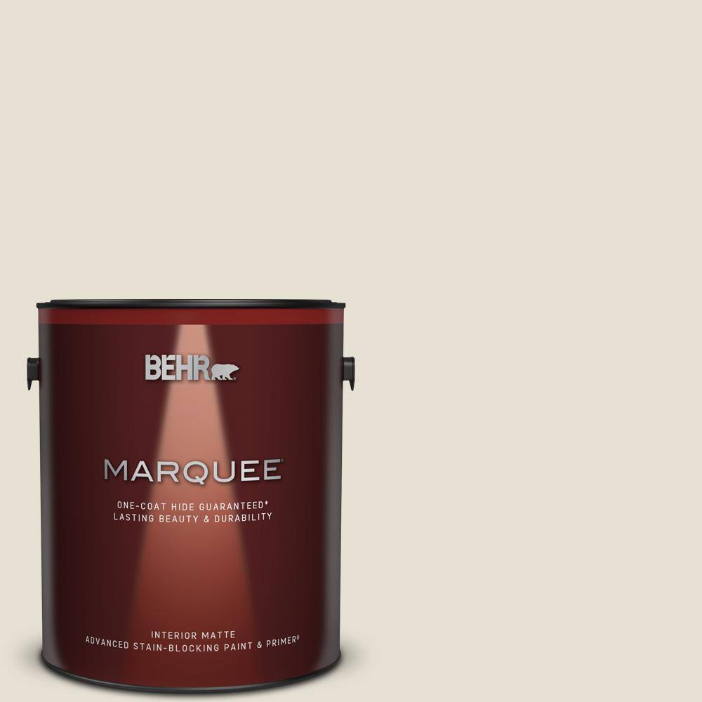 BEHR MARQUEE 1 gal. #MQ3-13 Crisp Linen One-Coat Hide Matte Interior ...