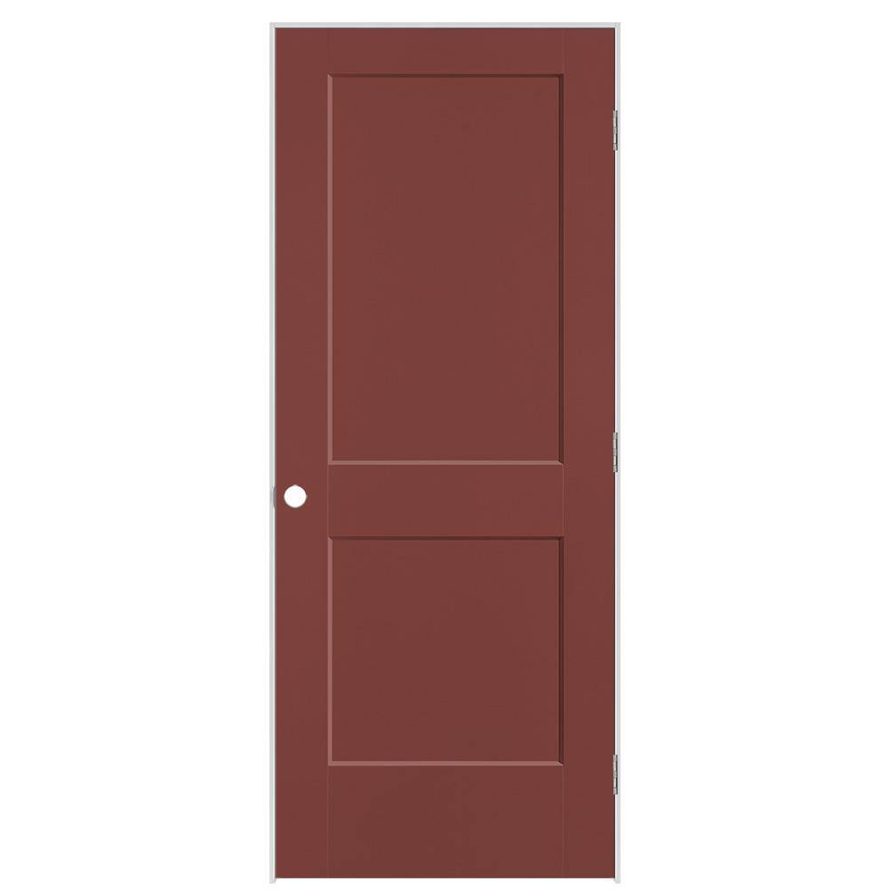 Masonite 32 in. x 80 in. 2-Panel Logan Left-Hand Solid Core Red Bluff ...