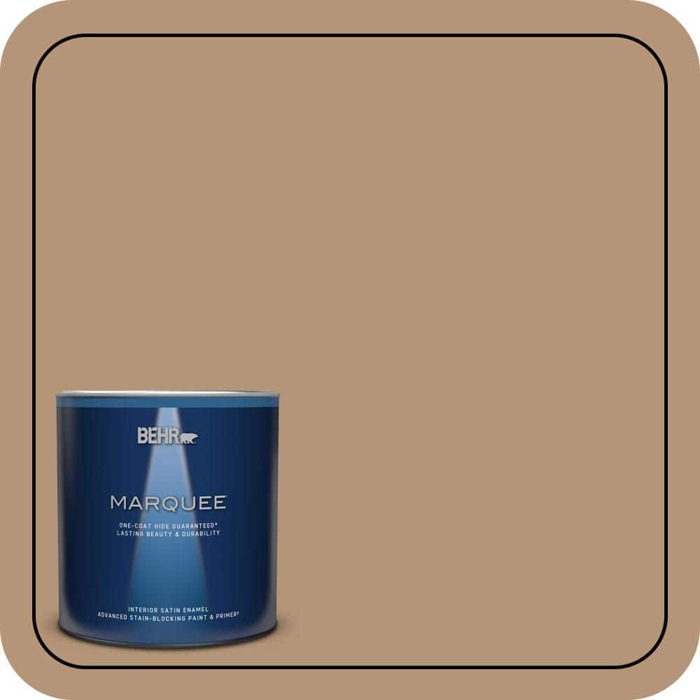 BEHR MARQUEE 1 qt. #280F-4 Burnt Almond Satin Enamel Interior Paint ...