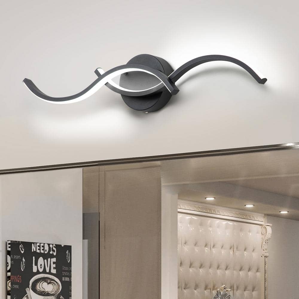 EDISLIVE Jerico 23.6 in. 2-Light Integrated LED Black Bathroom Vanity ...