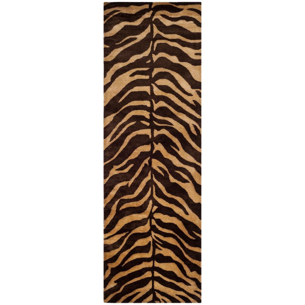 SAFAVIEH Bergama Beige/Brown 2 ft. x 8 ft. Animal Print Runner Rug ...