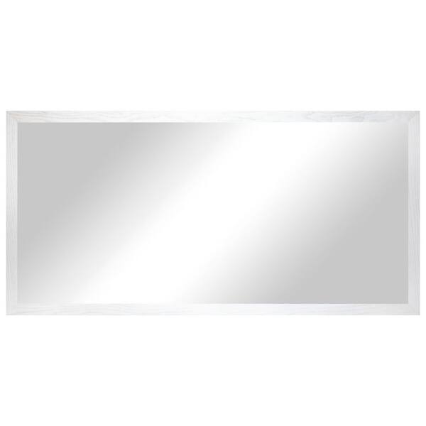 Rayne Mirrors 2 in White Frame (30 in. W x 55 in. H) Oak Hardwood ...