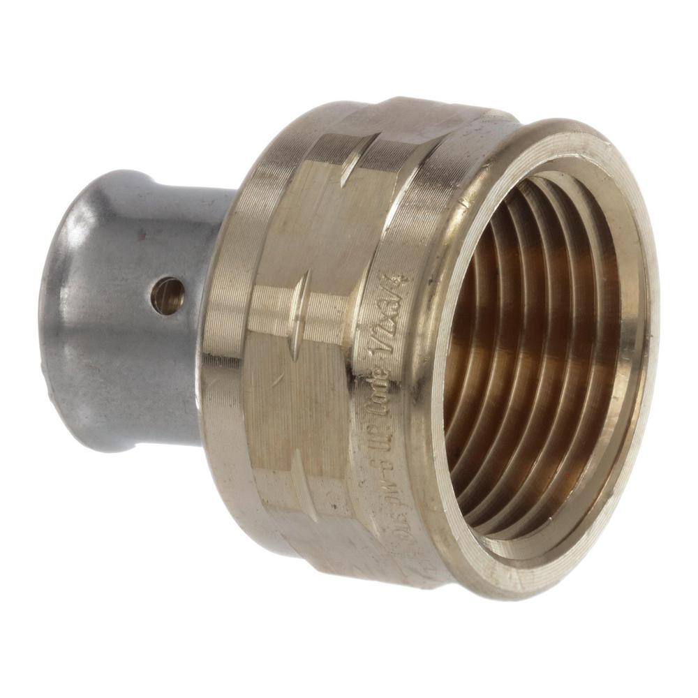 Viega PureFlow 1/2 in. Press x 3/4 in. FPT Zero Lead Bronze Adapter (10 ...
