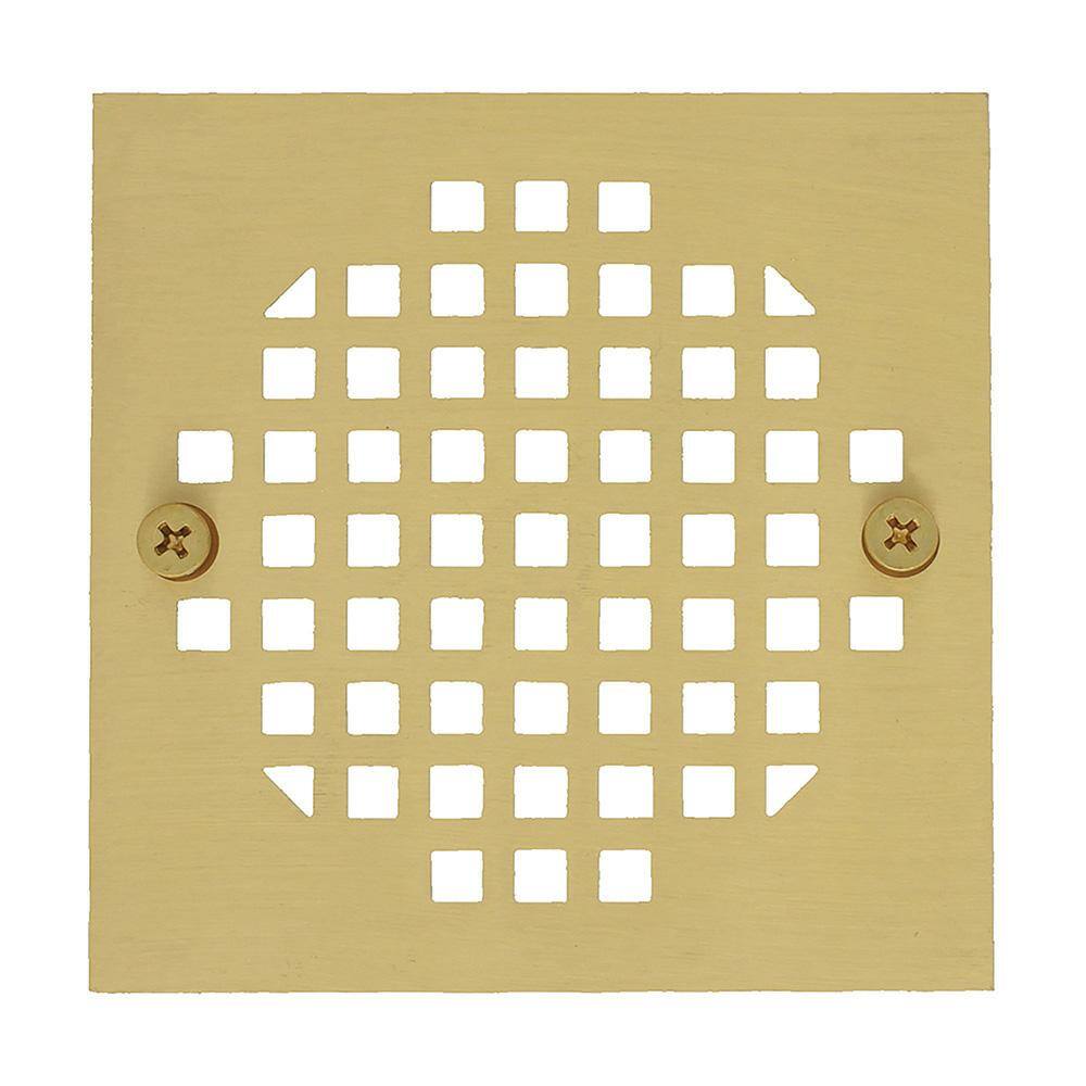 JONES STEPHENS 4-1/4 in. Square Cast Brass Heavy Duty Shower Strainer ...