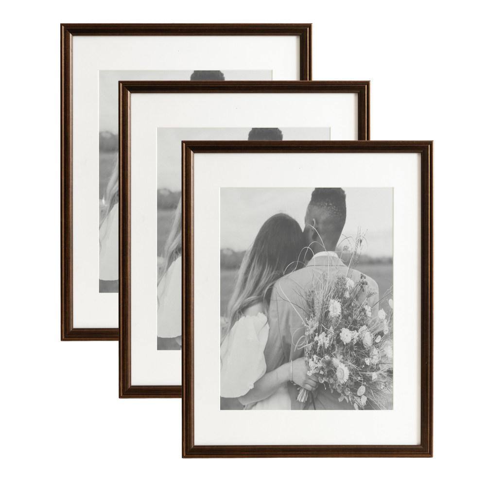 Kate and Laurel Adlynn 14 in. x 18 in. Bronze Picture Frame (Set of 3 ...