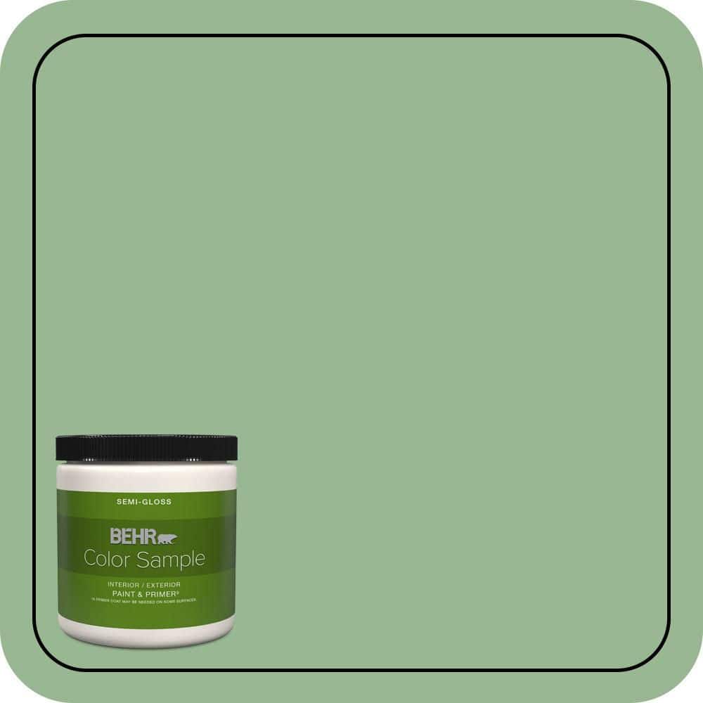 BEHR PREMIUM PLUS 8 oz. #M400-4 Brookview Semi-Gloss Interior/Exterior ...