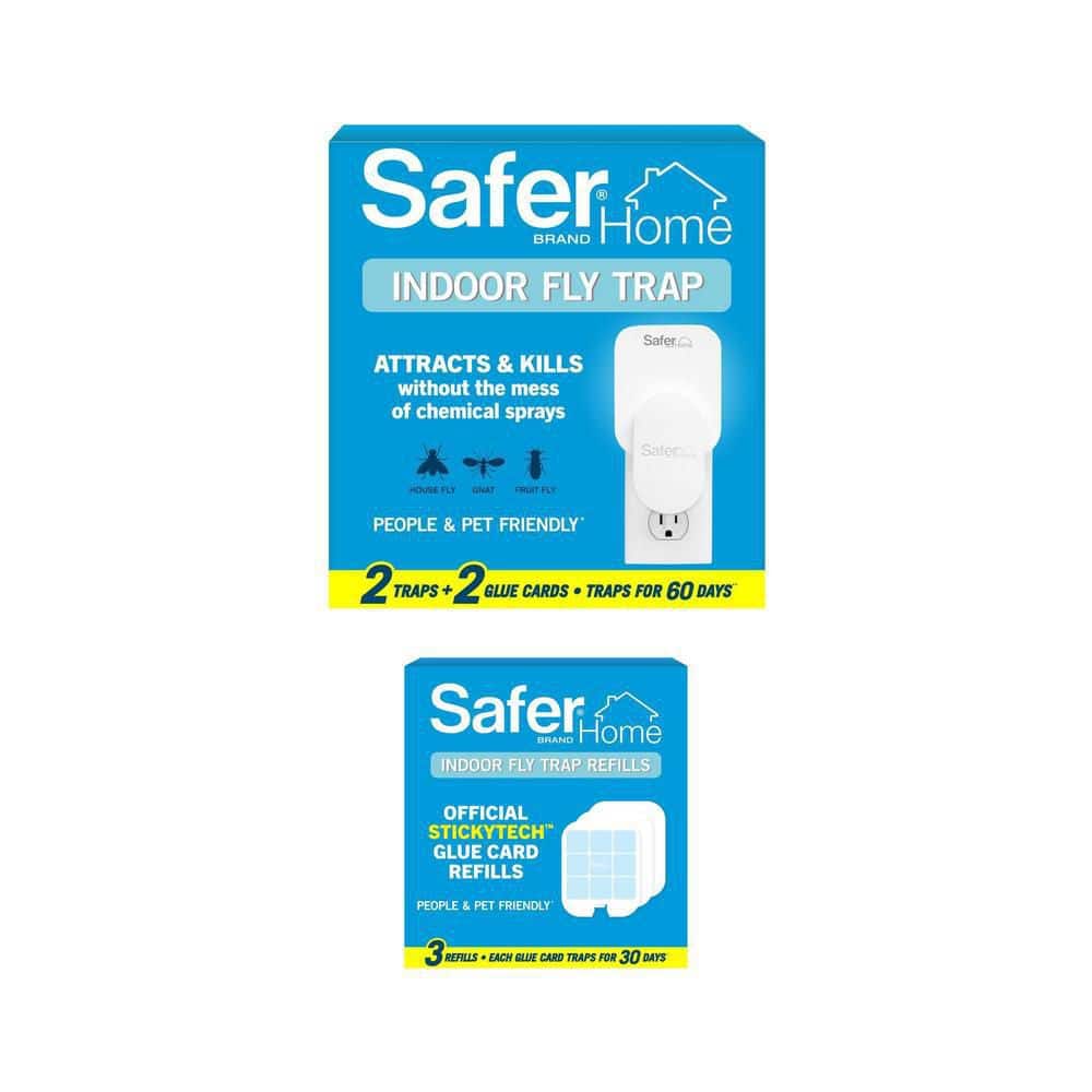 Safer Brand Safer Home Indoor Flying Insect Trap (2 Plug-In Bases + 5 ...