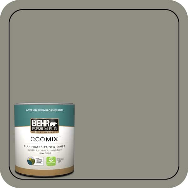 BEHR PREMIUM PLUS 1 qt. #N370-5 Incognito Semi-Gloss Enamel EcoMix ...