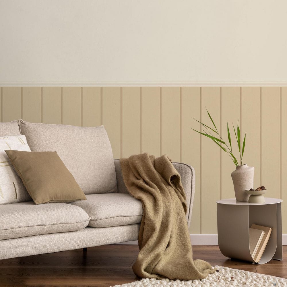 Fine Decor Killian Wheat Gold Wood Panel Wallpaper Sample FD43832SAM ...