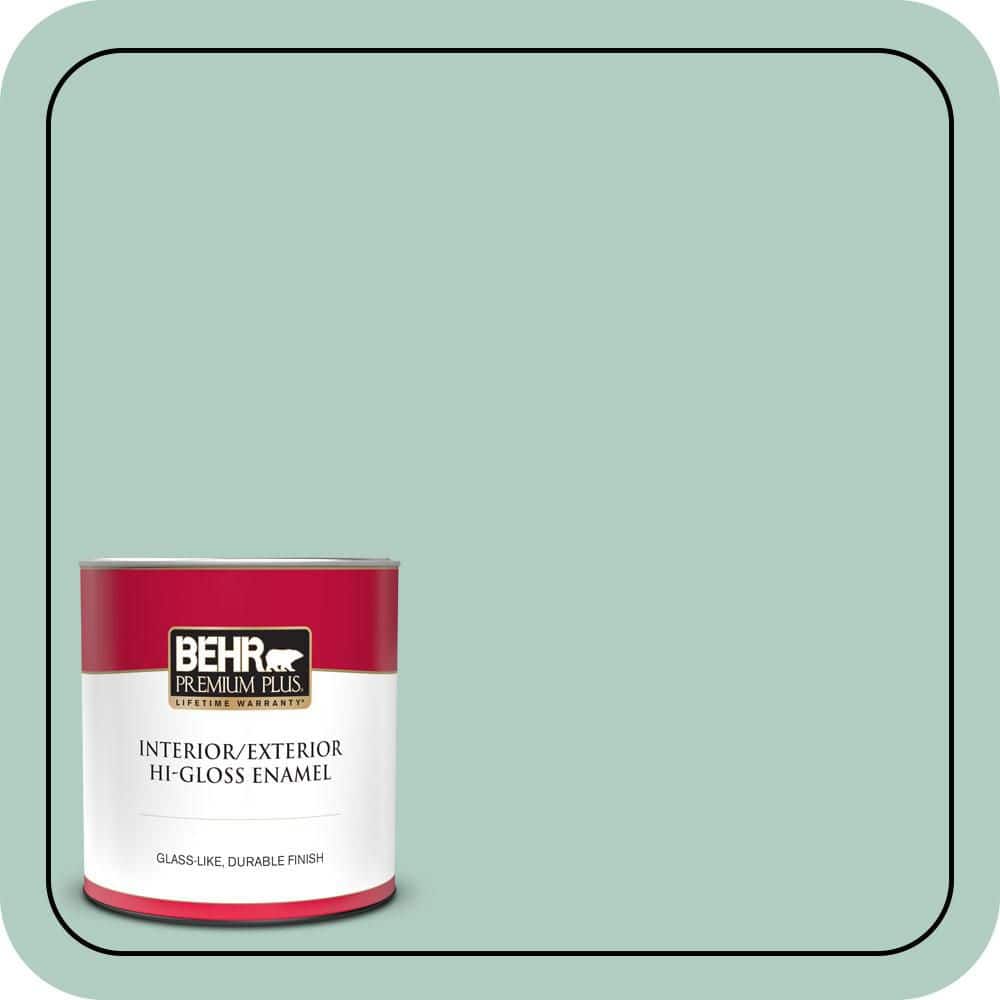 BEHR PREMIUM PLUS 1 qt. #M430-3 Wintergreen Dream Hi-Gloss Enamel ...
