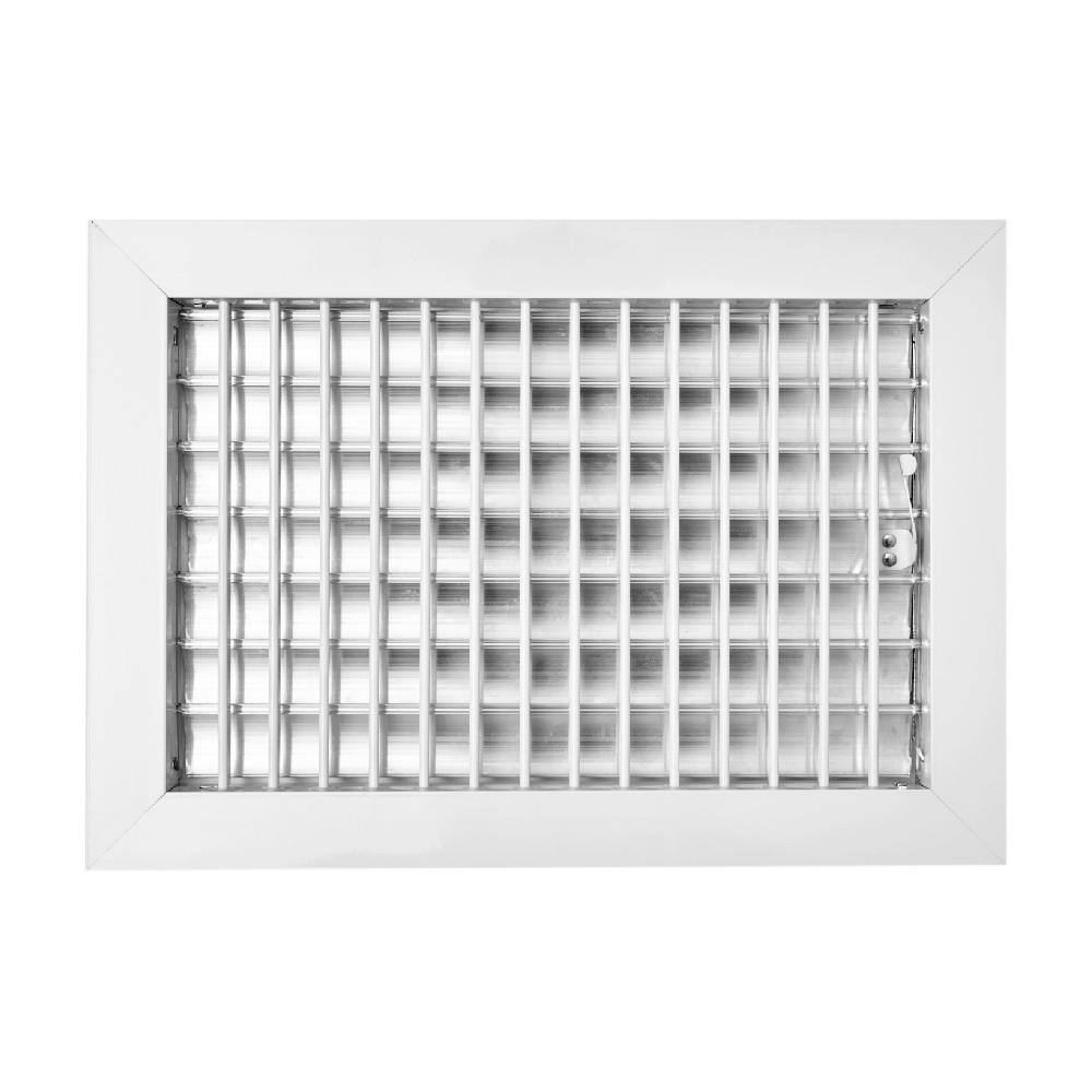 ACLAMINAIRE 12 in. x 8 in. Aluminum Adjustable Wall Register in White L ...