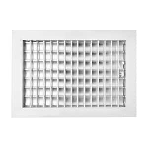 ACLAMINAIRE 16 in. x 8 in. Aluminum Adjustable Wall Register in White L ...