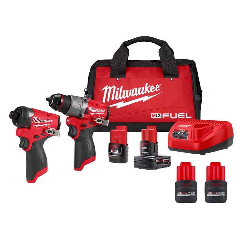 Milwaukee M12 FUEL 12-Volt Cordless 2-Tool Combo Kit with M12 ROCKET ...