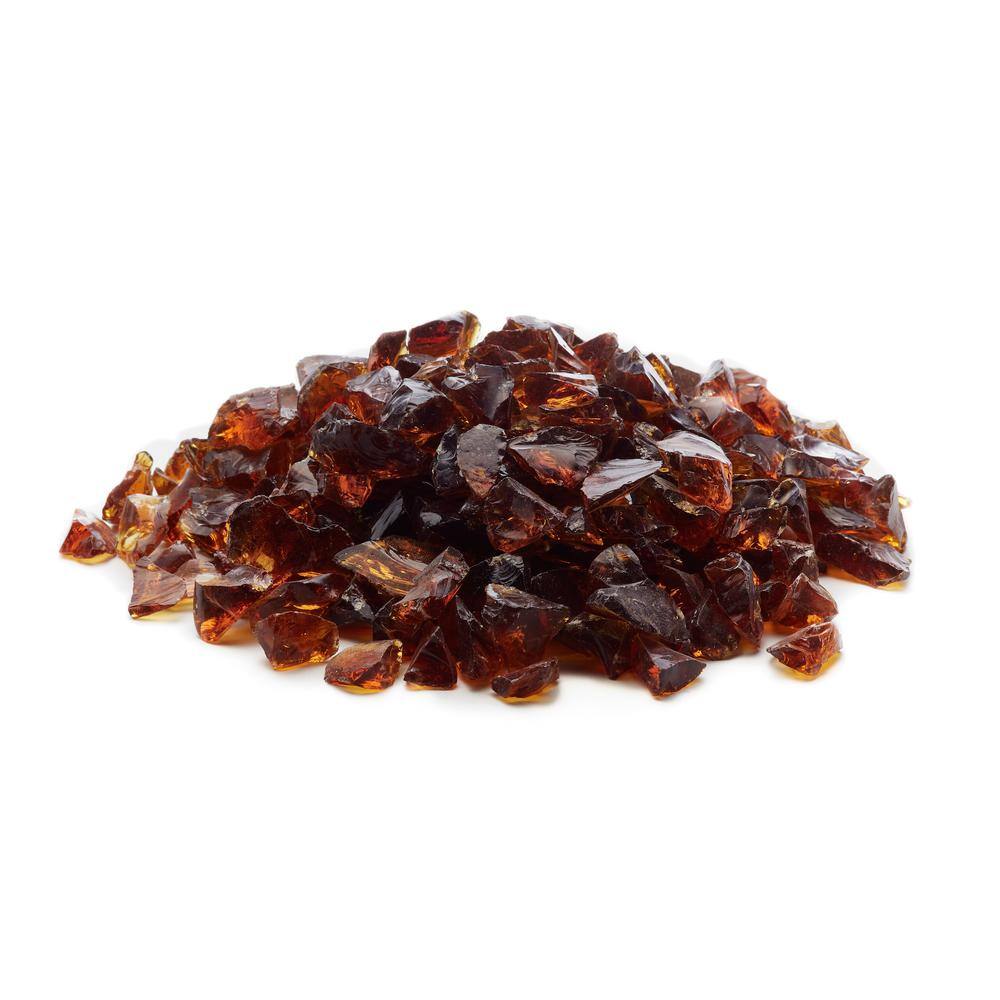 EXOTIC Fire Glass Medium Amber Landscape Glass (10 lbs. Bag) EG10-L12M ...
