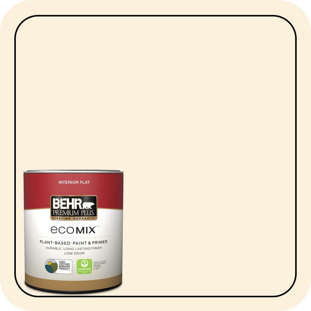 BEHR PREMIUM PLUS 1 qt. #M260-1 String Cheese Flat EcoMix Plant-Based ...