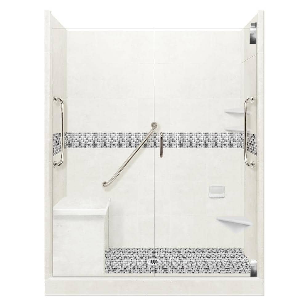 American Bath Factory Del Mar Freedom Grand Hinged 36 in. x 60 in. x 80 ...