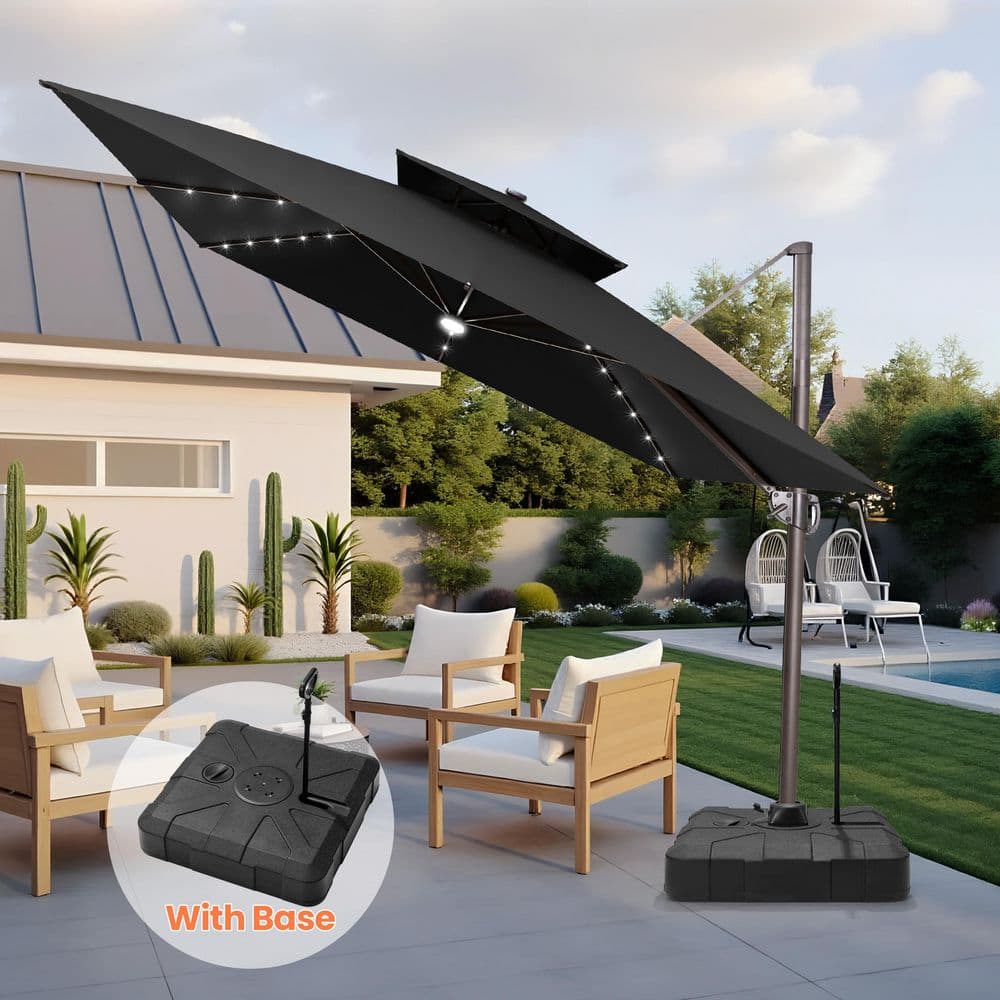 Reviews for CLOUDFLY 11 ft. x 11 ft. Solar LED Patio Umbrella Outdoor ...
