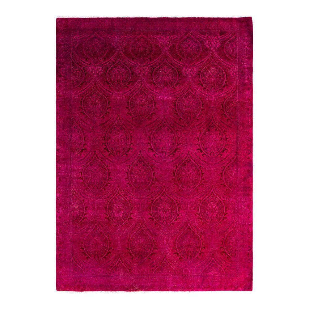 Chloe & Olivia Home Overdyed Pink 6 ft. x 9 ft. Solid Wool Indoor Area ...