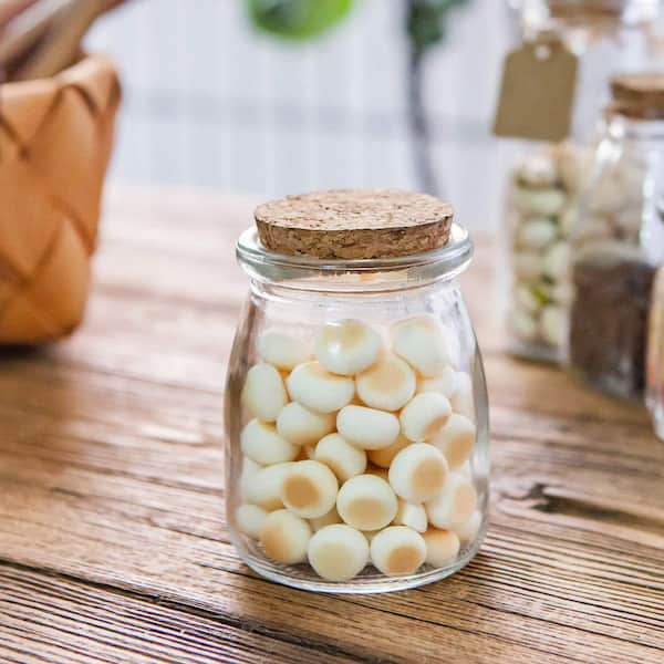 Esepony 7 oz. Glass Mini Yogurt Jars with Cork Lids and Label Tags and ...