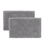 StyleWell Stone Gray 17 in. x 25 in. Non-Skid Cotton Bath Rug (Set of 2 ...
