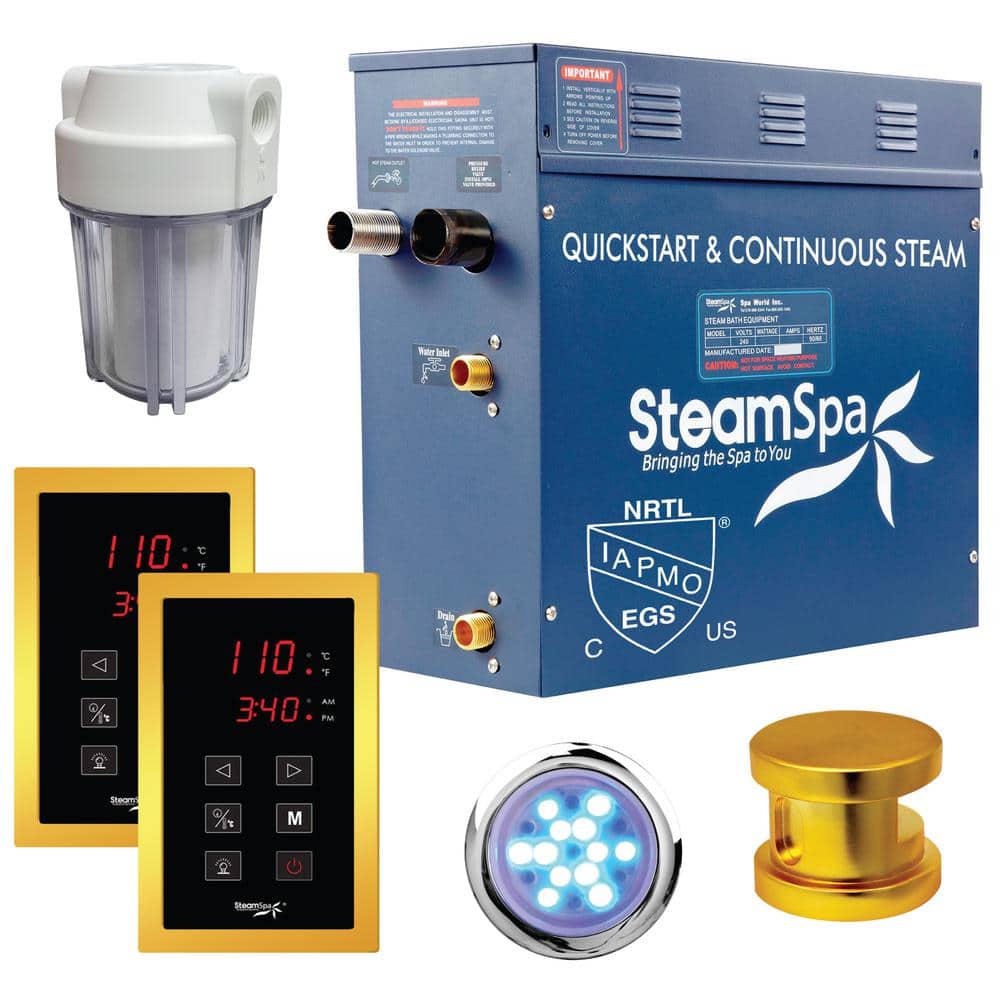 SteamSpa Royal Series 9kW Steam Bath Generator Package with Continuous ...