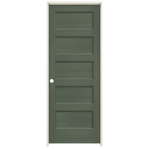 JELD-WEN 30 in. x 80 in. Conmore Juniper Stain Smooth Solid Core Molded ...