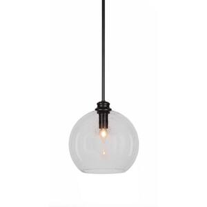 Lighting Theory Langdale 60-Watt 1-Light Matte Black Shaded Mini ...