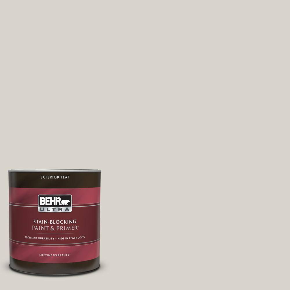 BEHR ULTRA 1 qt. #PPU25-10 Soft Secret Flat Exterior Paint & Primer ...