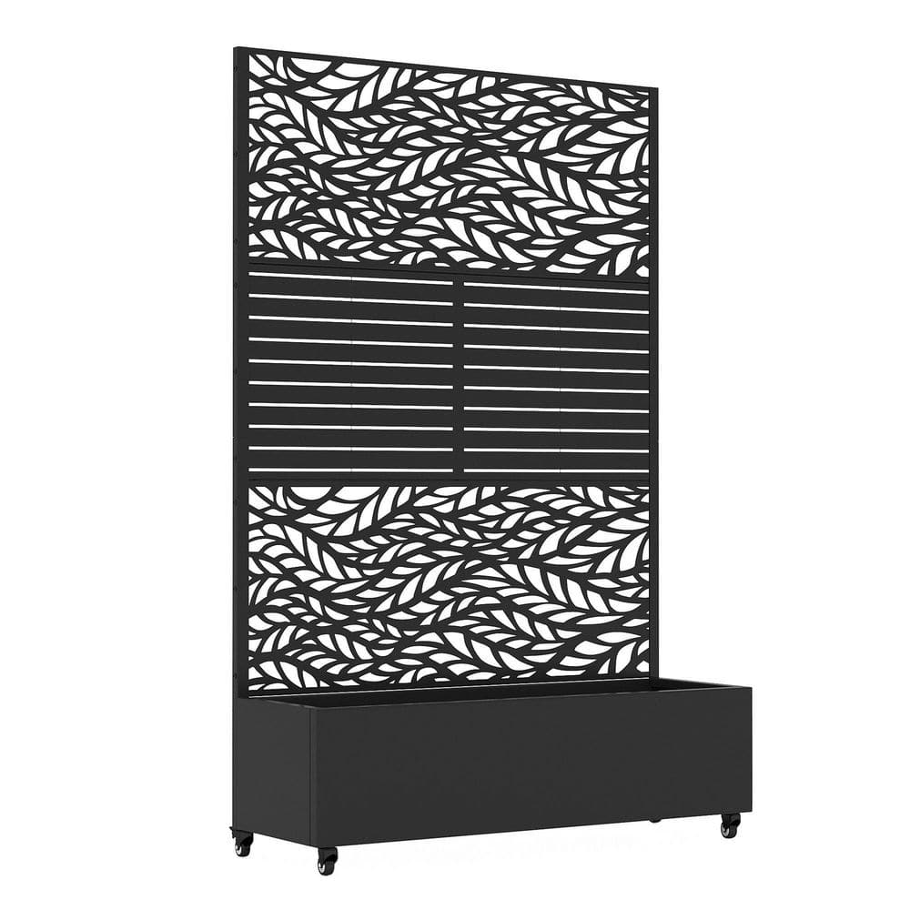 SpassWay 6 ft. H x 4 ft. W Metal Planter Box privacy screen Garden Bed ...
