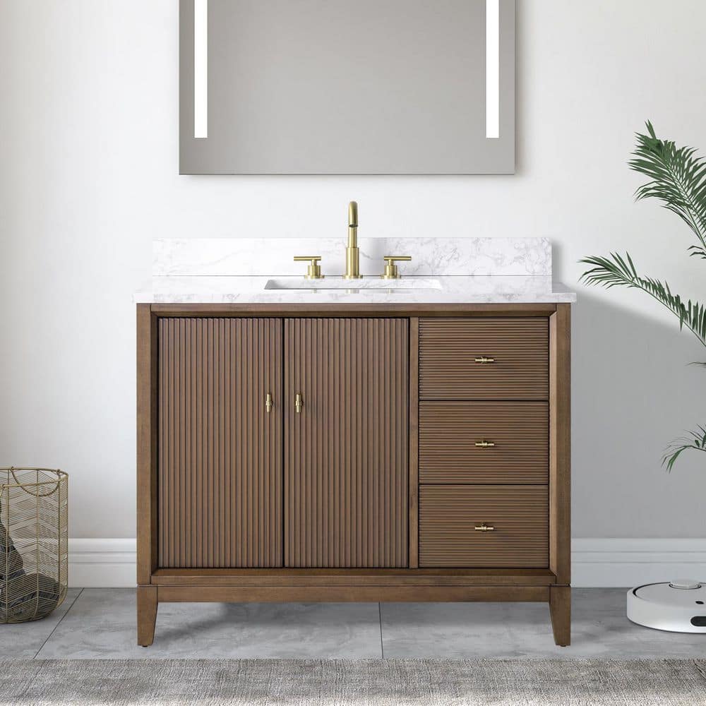 Have a question about Vanity Art 42 in. W x 34 in. H Single Sink Walnut ...