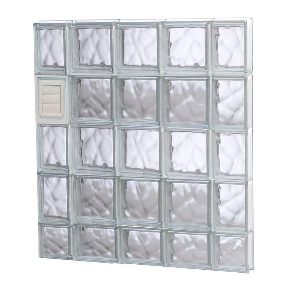 Clearly Secure 34.75 in. x 36.75 in. x 3.125 in. Frameless Wave Pattern ...