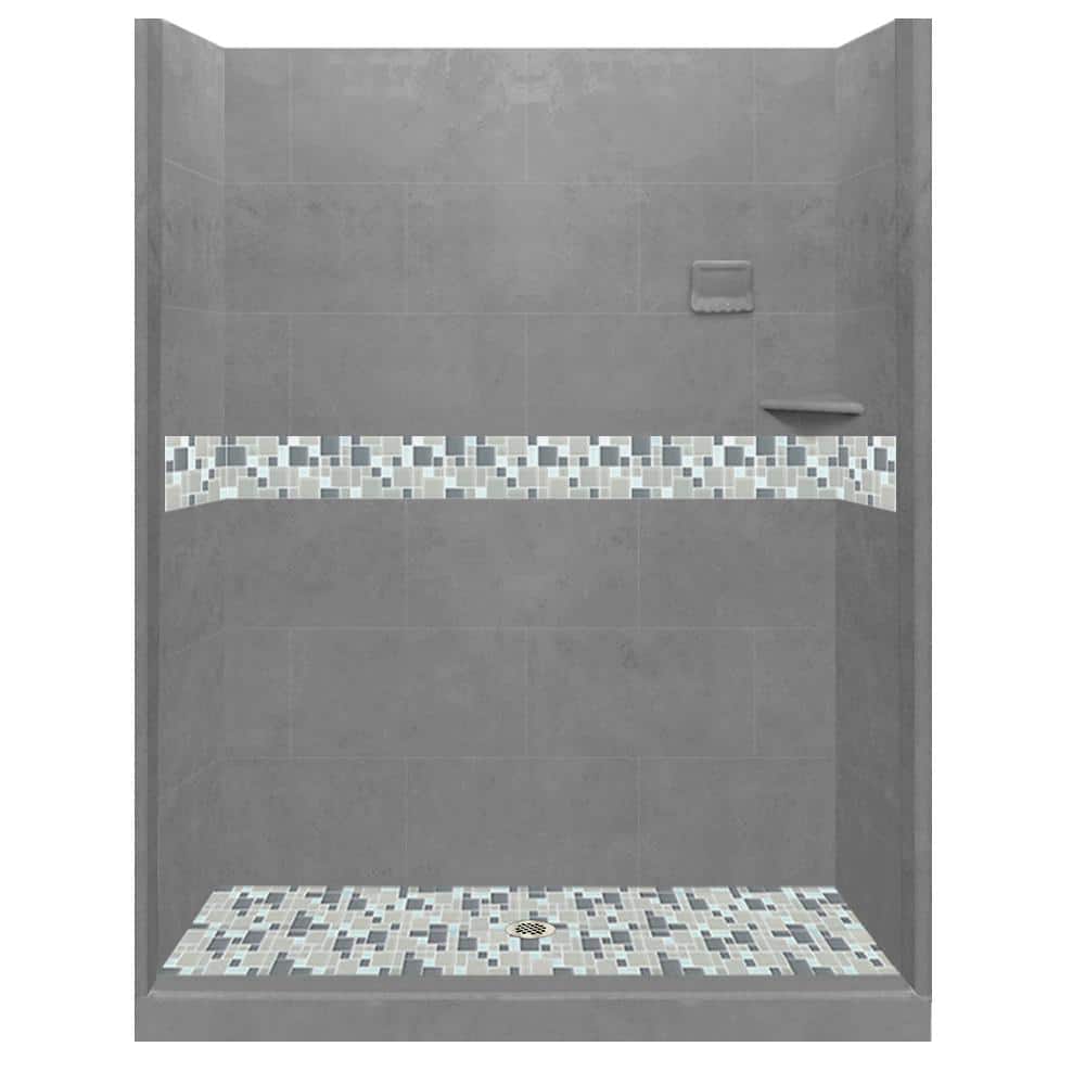 American Bath Factory Newport 54 in. L x 42 in. W x 80 in. H Alcove ...