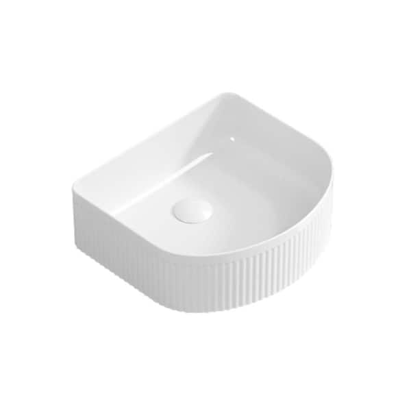 cadeninc 15.75 in. x 13.78 in. White Rectangular Ceramic Countertop ...