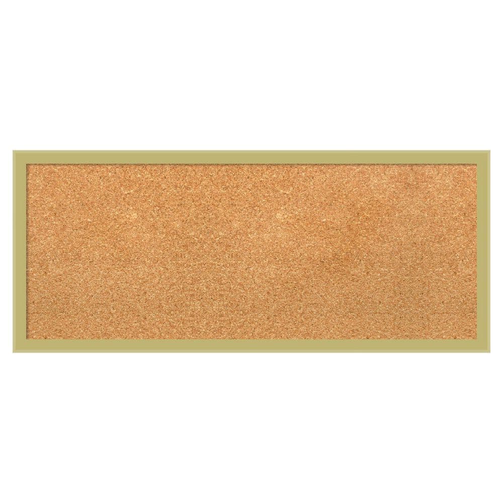 Amanti Art Incline Light Gold 31 in. x 13 in. Wood Framed Natural Cork ...