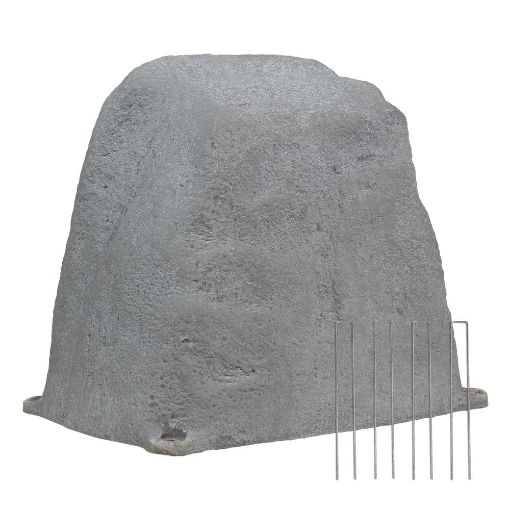 Sunnydaze Flat-Top Artificial Landscape Rock with Stakes-Gray DG-080 ...