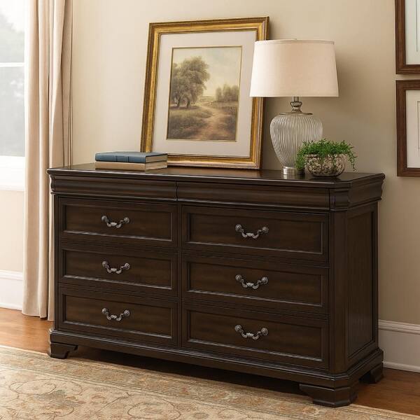 Benjara Brown 6 Drawers 68 in. Wide Chest of Drawers BM329960 - The ...