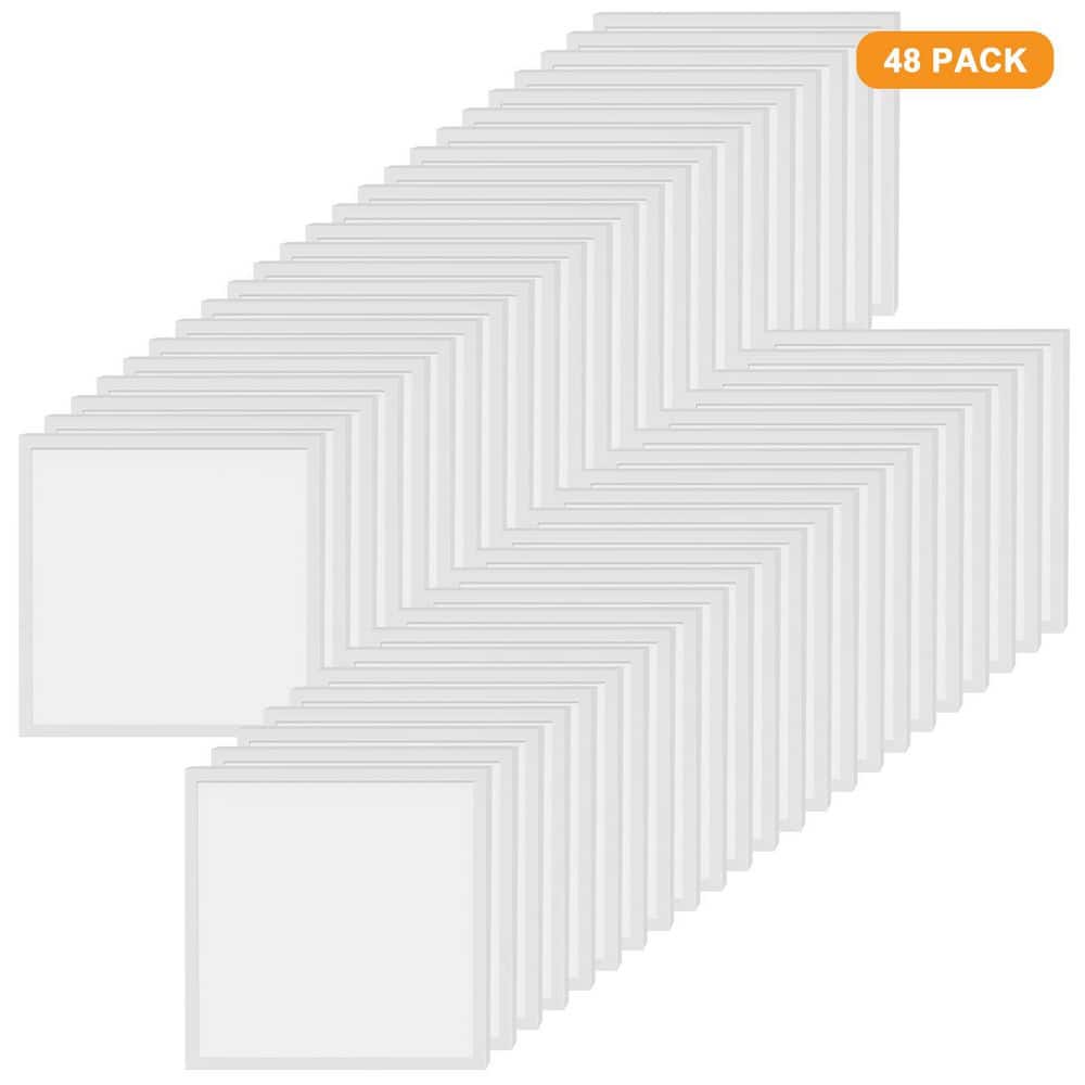 RUN BISON 48-PACK 2 ft. x 2ft. Dimmable White 40W 5000K Integrated LED ...