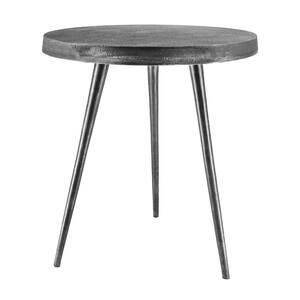 The Urban Port 19 in. Matte Black Modern Round Iron Side Table with ...