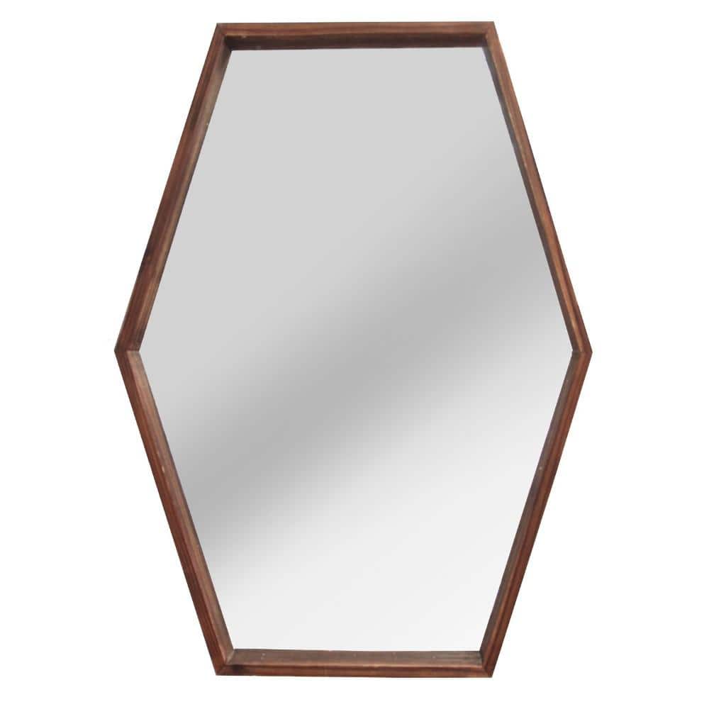 HomeRoots Dark Wood Framed Wall Mirror 321306 - The Home Depot