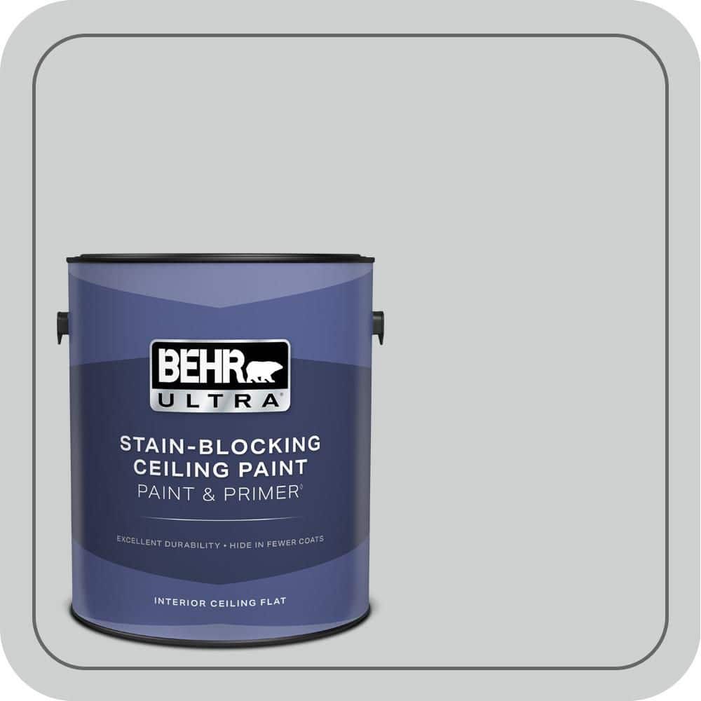 BEHR ULTRA 1 gal. #PPH-43 Gray Pearl Ceiling Flat Interior Paint and ...