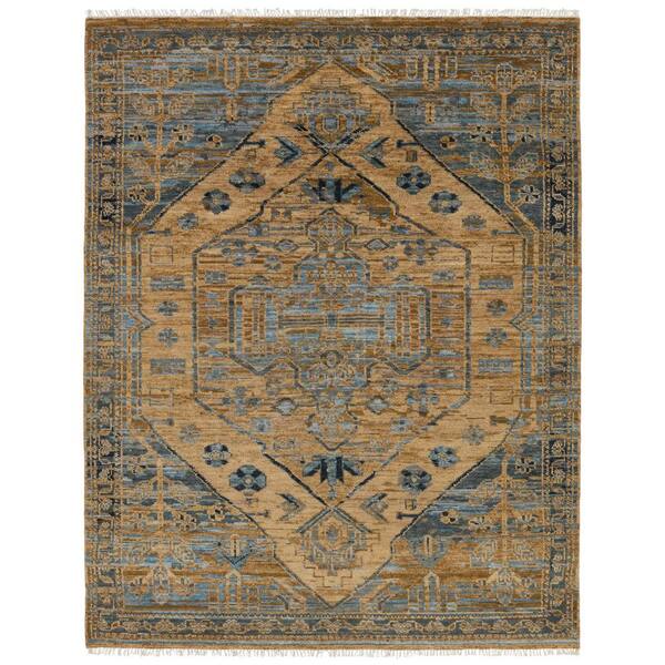 Jaipur Living Shuster Tan/Blue 6 ft. X9 ft. Medallion Area Rug ...