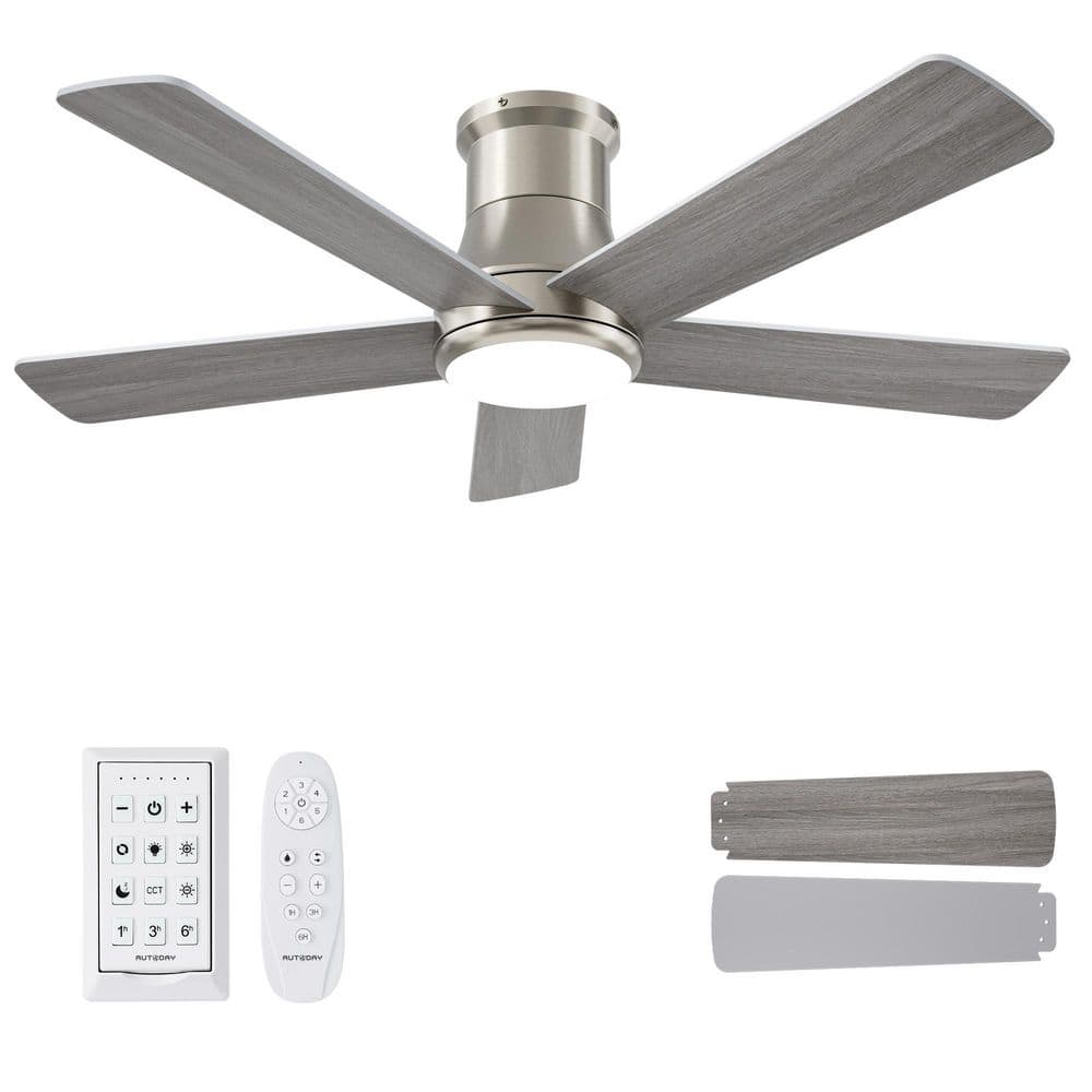 ZXXC 42 in. Indoor/Outdoor Nickel Downrod Mount Ceiling Fan with ...